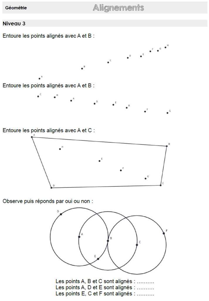 Alignements : activités interactives et exercices - Classe à deux